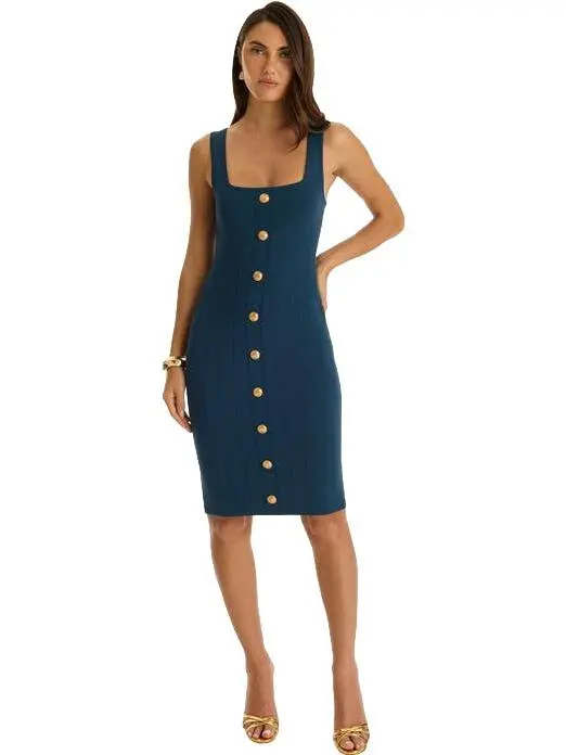 THE NOLI SHOP Helena Button Dress - Ocean
