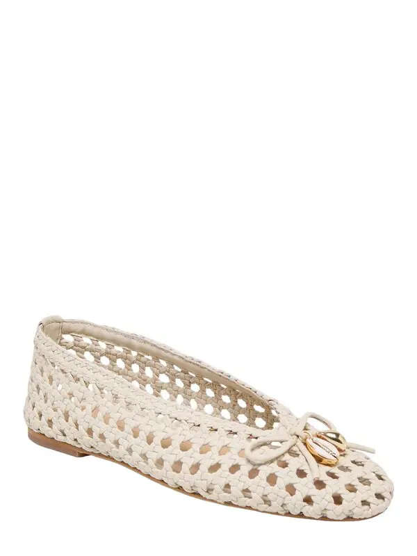 Dolce Vita Cason Woven Ballet Flat - Ivory Woven Leather