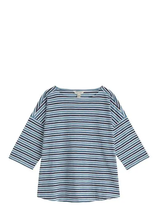 SEASALT CORNWALL Tremayne Quay Stripe Organic Cotton Top - Pellitras Dusk