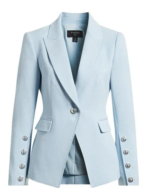 TAHARI ASL One-button Blazer - Ice Blue