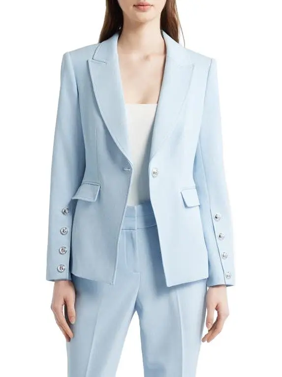 TAHARI ASL One-button Blazer - Ice Blue