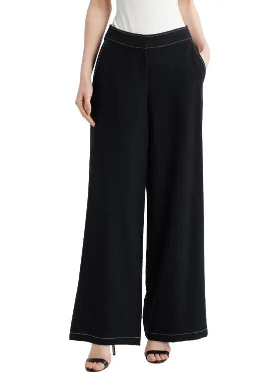 TAHARI ASL Wide-leg Pants - Black White