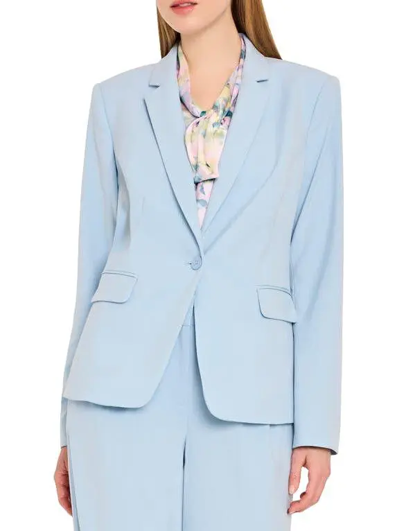 TAHARI ASL One-button Blazer - Ice Blue