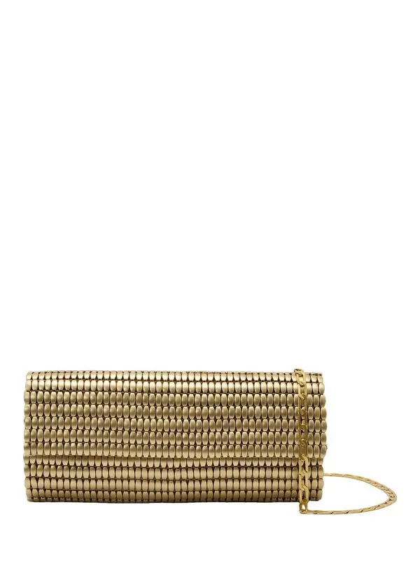 REISS Mesh Clutch - Gold