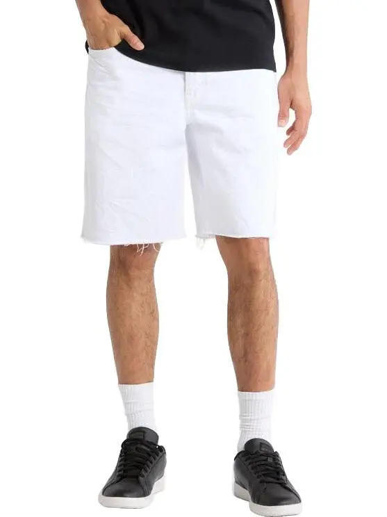 PURPLE BRAND Optic Denim Cutoff Shorts - White