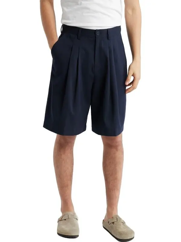 KROST Pleated Shorts - Dark Navy
