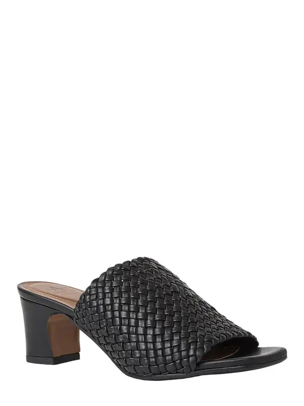 Aquatalia Laquila Leather Slide Sandal - Black Woven
