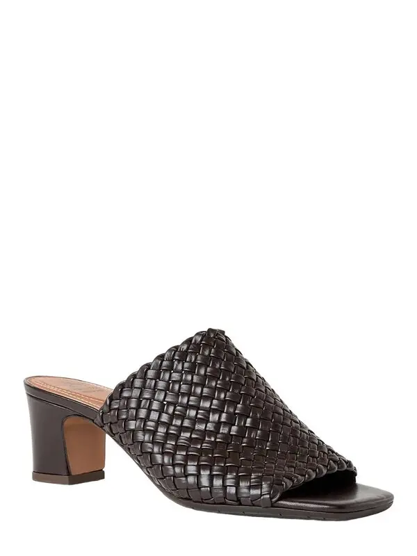 Aquatalia Laquila Leather Slide Sandal - Espresso Woven