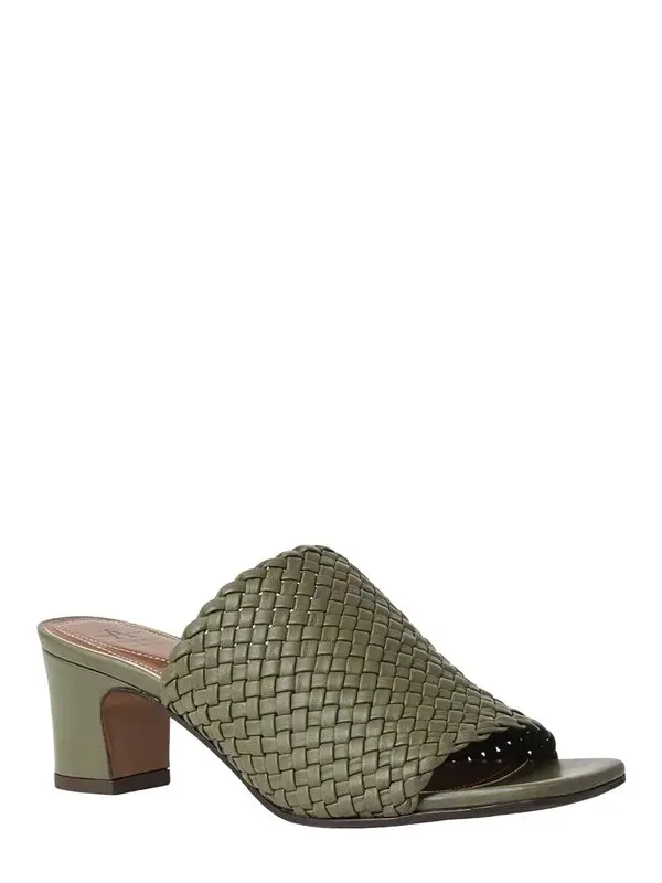 Aquatalia Laquila Leather Slide Sandal - Sage Woven