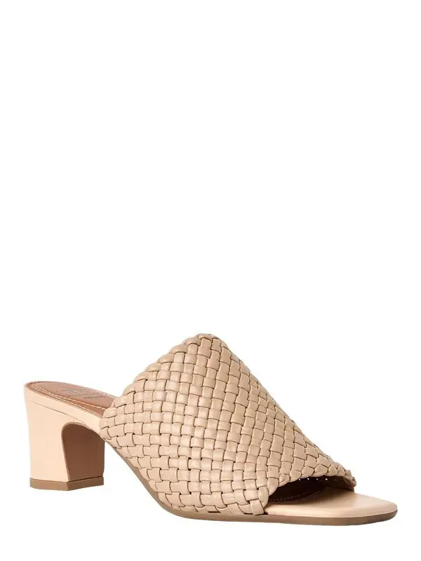 Aquatalia Laquila Leather Slide Sandal - Sand Woven
