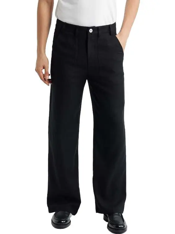 KROST Relaxed Fit Wide Leg Tencel™ Lyocell Pants - Black