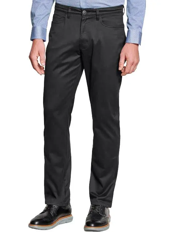 Johnston & Murphy Straight Leg Stretch Cotton 5-pocket Pants - Black