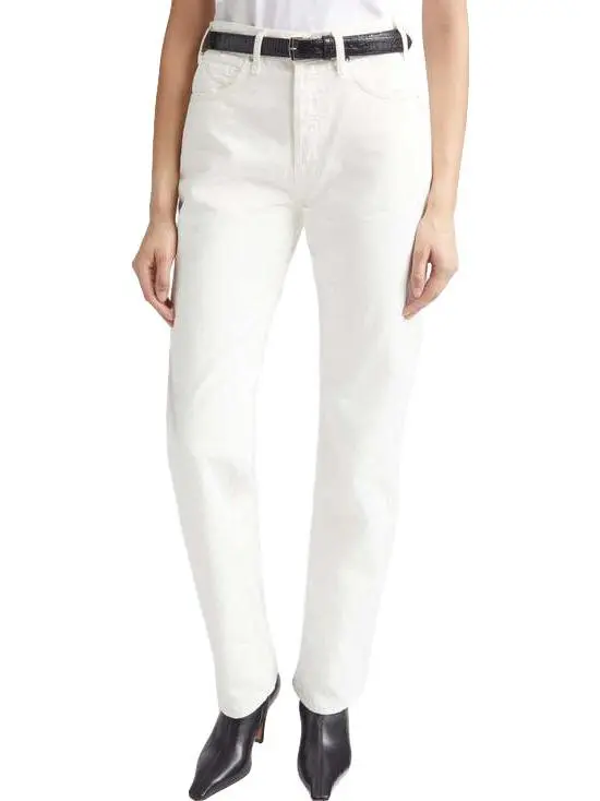 NILI LOTAN Briana Straight Leg Jeans - Cream