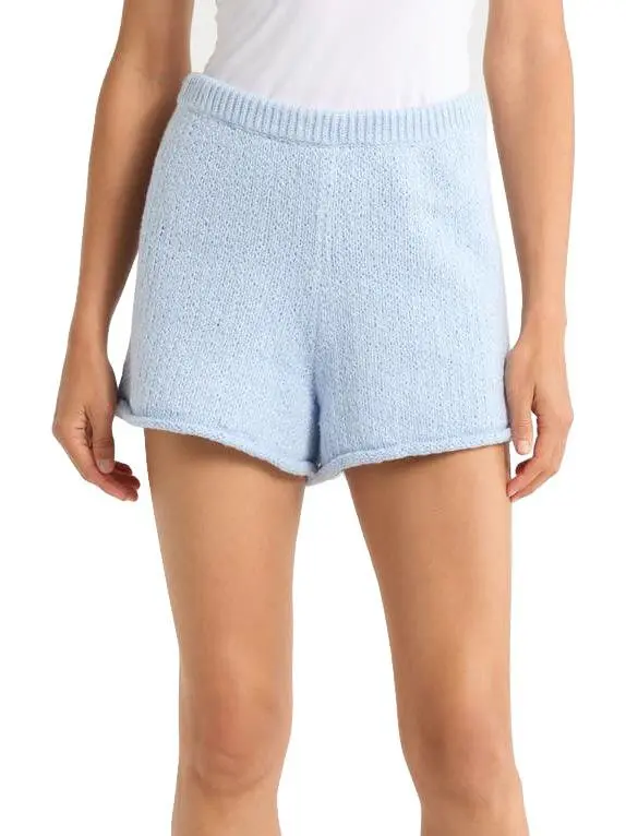 Lunya Cloud Cotton Knit Lounge Shorts - Whisper Blue