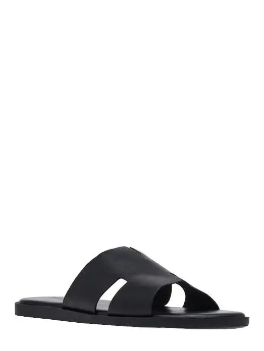 MADDEN MEN'S Levvy Slide Sandal - Black Leather