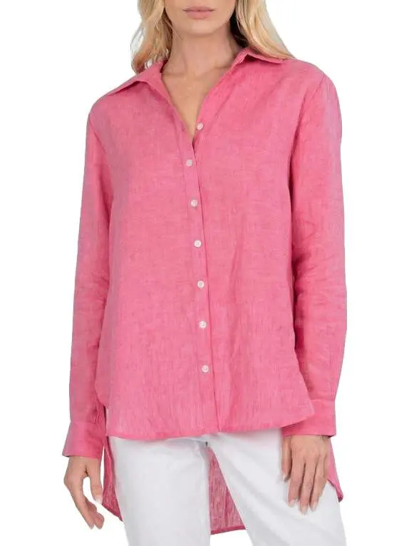 APNY Pleated Back Linen Tunic - Magenta