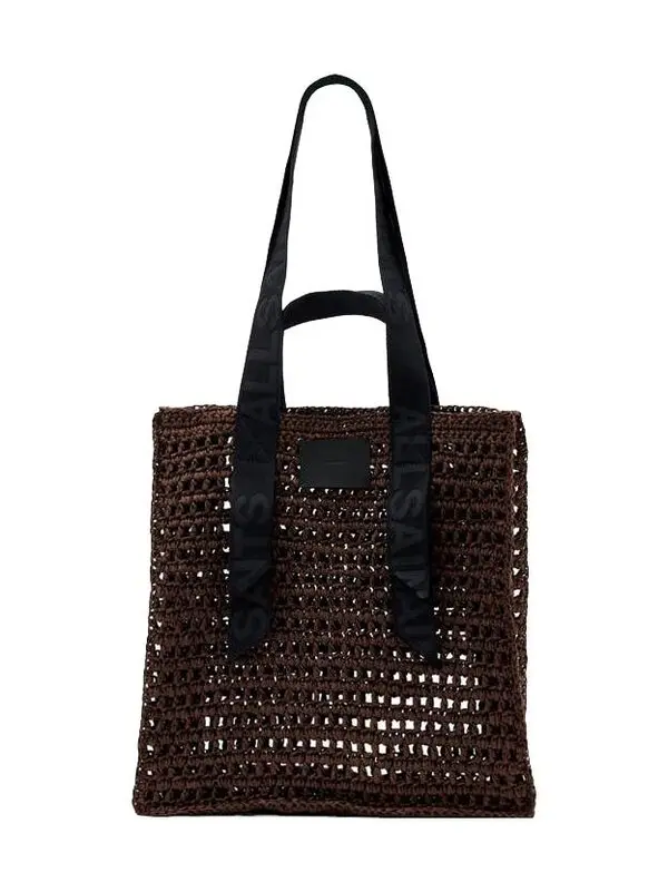 ALLSAINTS Lullah Straw Tote Bag - Cognac Brown