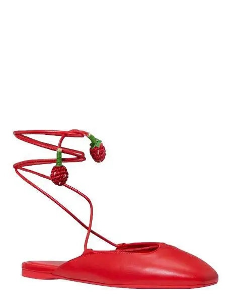 Kate Spade New York Strawberry Ankle Wrap Flat - Heirloom Tomato