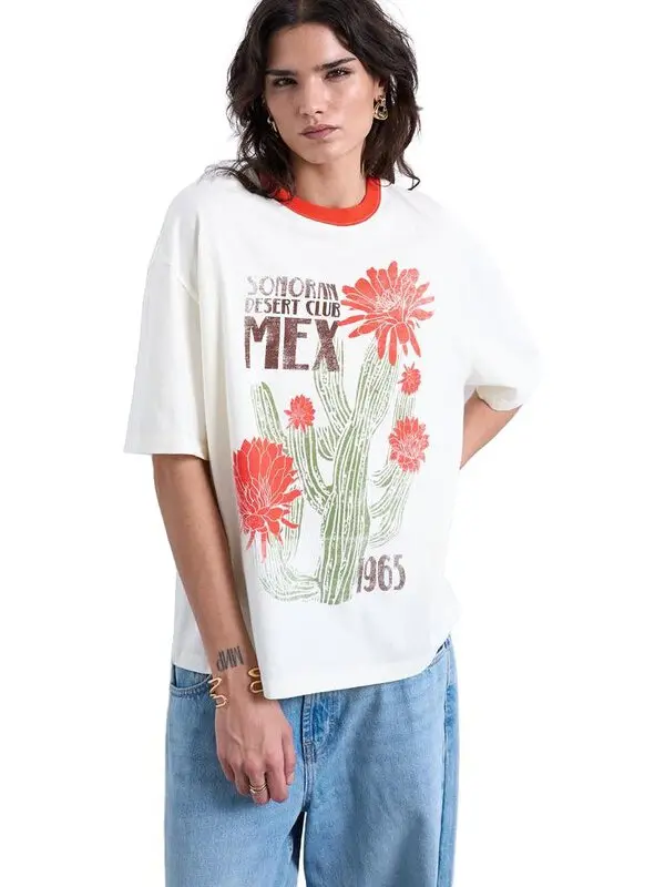 Topshop Cactus Graphic T-shirt - Ecru