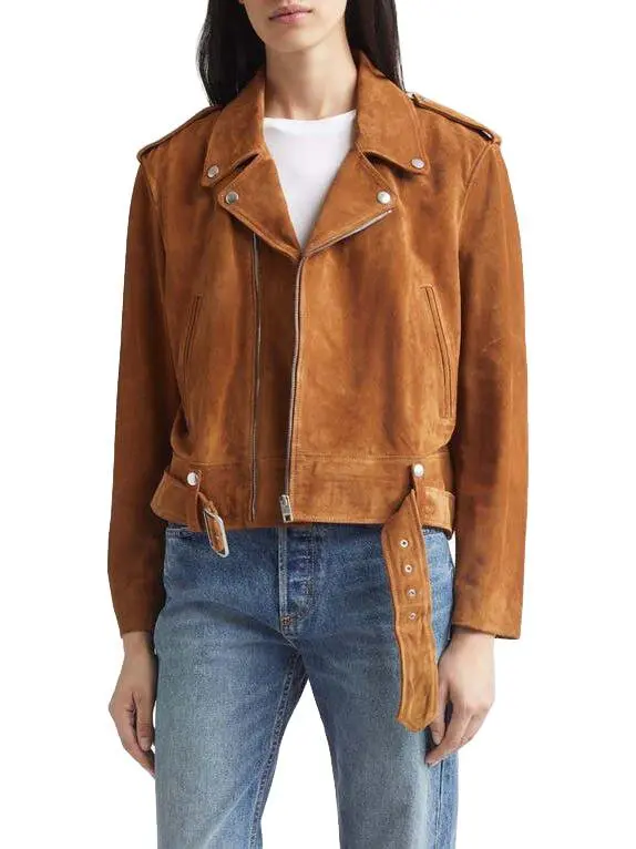 NILI LOTAN Evel Suede Biker Jacket - Martora