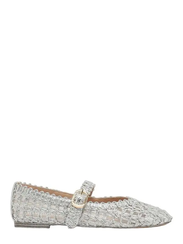 TWINSET Laminated Polyester Ballerinas - Silver