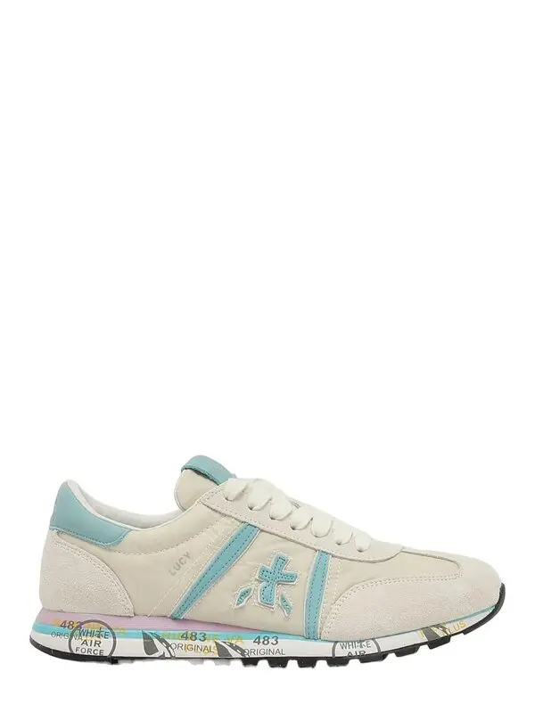 Premiata Lucyd Nylon And Suede Low Top Sneakers - White
