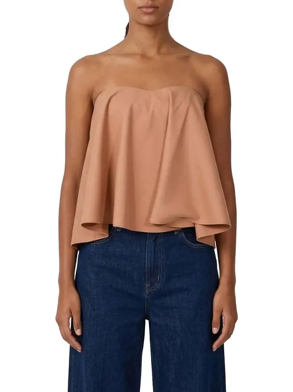 TWINSET Wool Blend Off-the-shoulder Top - Coffee