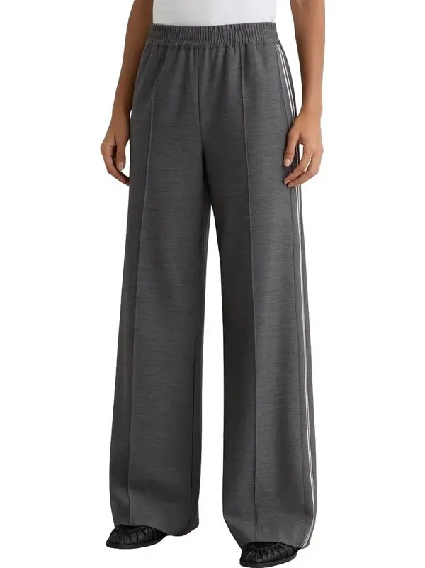 REISS Marlow Pintuck Track Pants - Grey