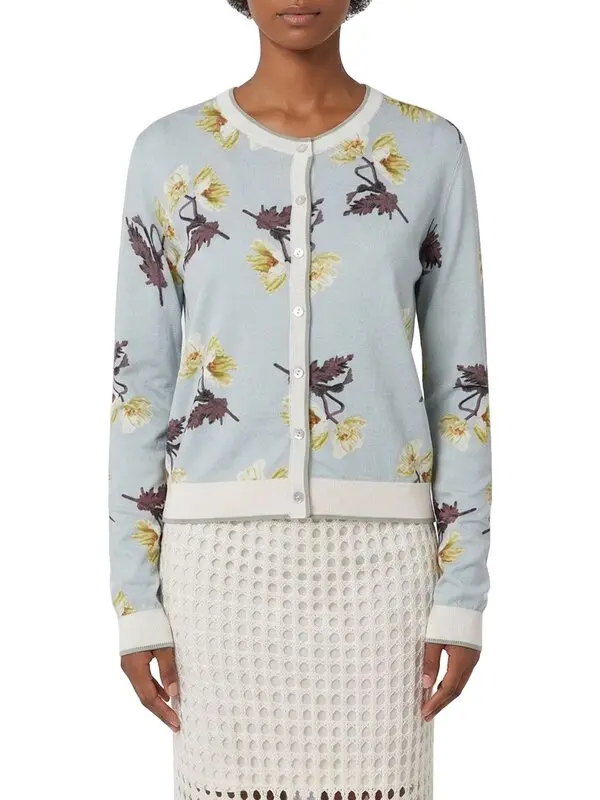 IN BED WITH YOU Floral Pullover Sweater - Blue