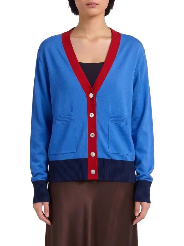 IN BED WITH YOU Cotton Blend Cardigan - Blue