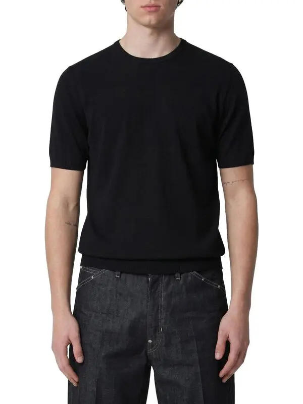 ROBERTO COLLINA Cotton Knit Crewneck Jumper - Black