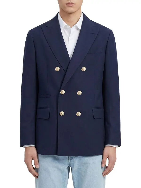 Brunello Cucinelli Double Breasted Blazer - Navy