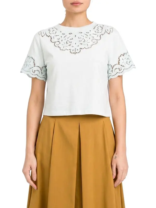 TWINSET Embellished T-shirt - Gnawed Blue
