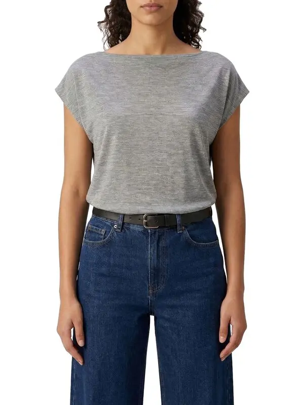 Patrizia Pepe Knit Bodysuit With Flower Appliqu - Grey