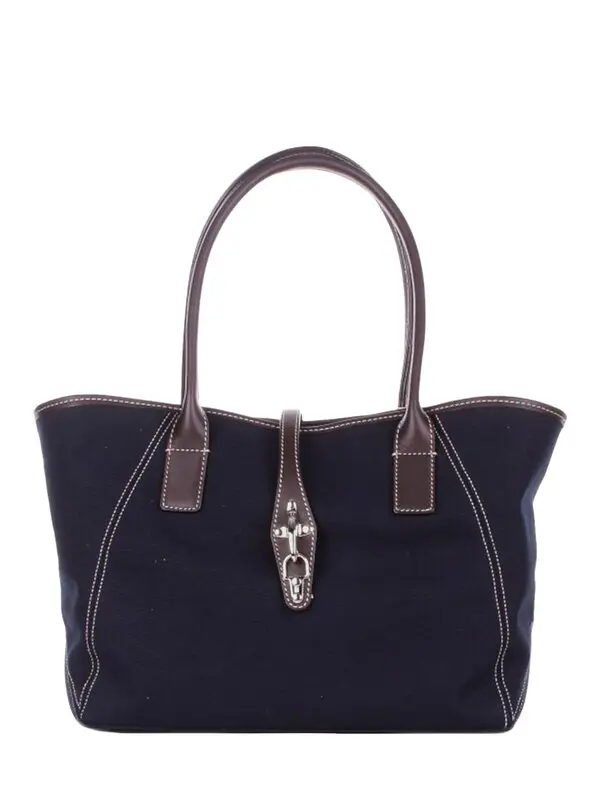 FAY Medium Shoulder Bag In Canvas And Leather - Blue