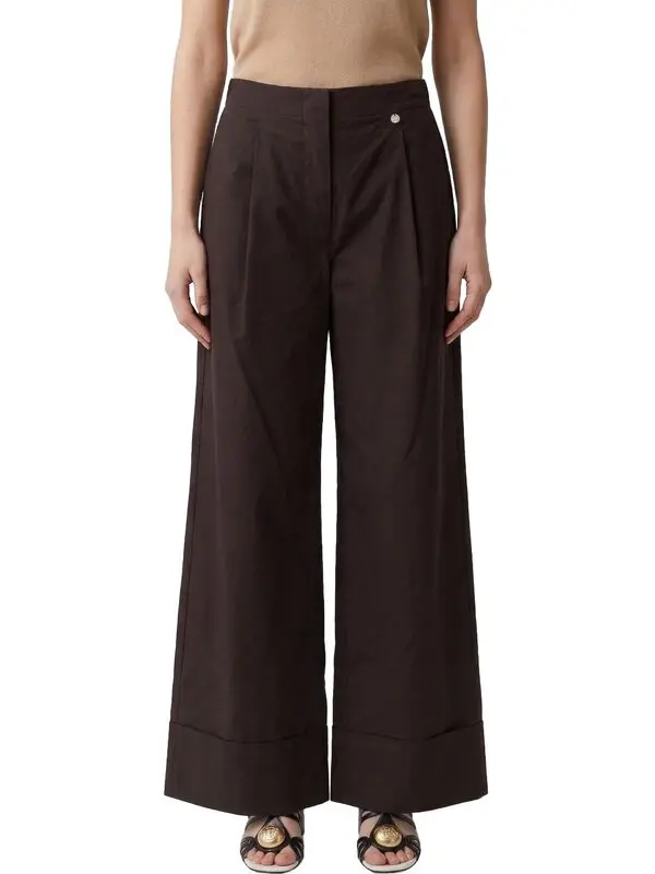 Liu Jo Cotton Palazzo Trousers - Brown