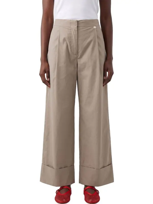 Liu Jo Wide Leg Cuffed Trousers - Grey