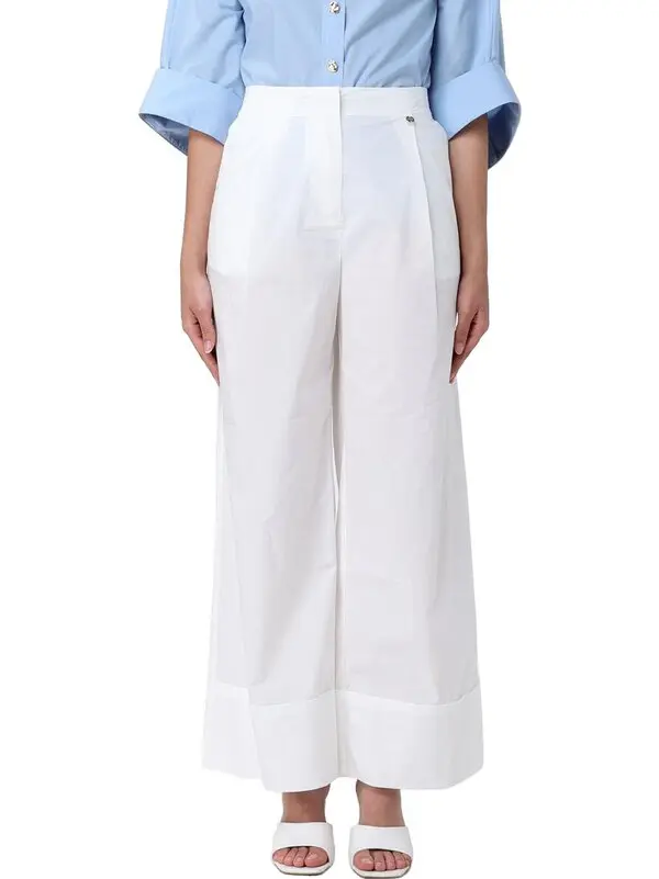 Liu Jo Wide Leg Cuffed Trousers - White