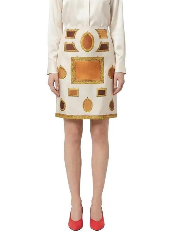 Versace Printed Skirt - Ivory