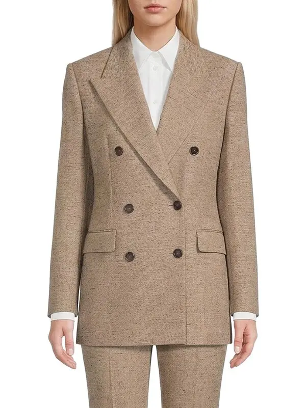 Dolce & Gabbana Double-breasted Tweed Blazer - Beige