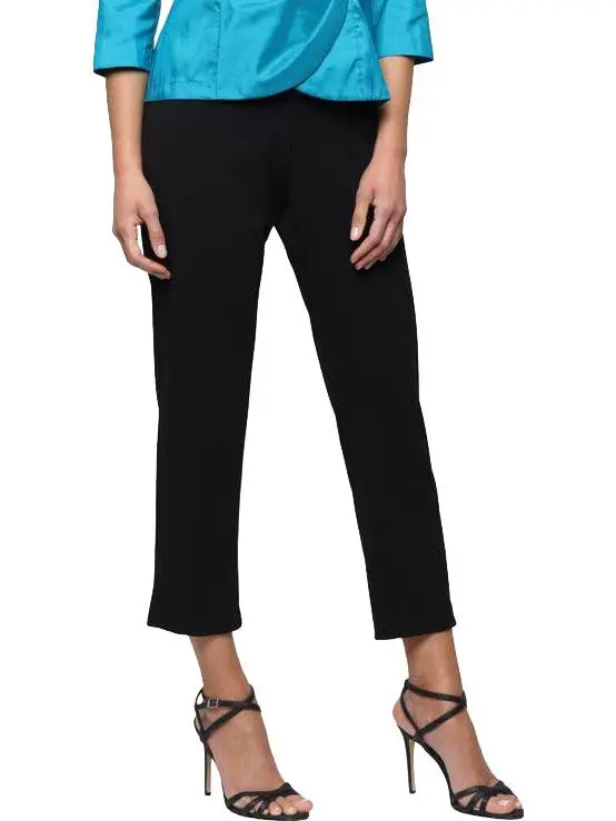 Alex Evenings Stretch Crepe Slim Leg Pants - Black