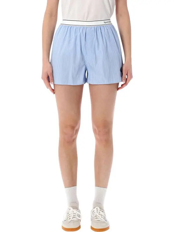 SPORTY & RICH Striped Shorts - Blue