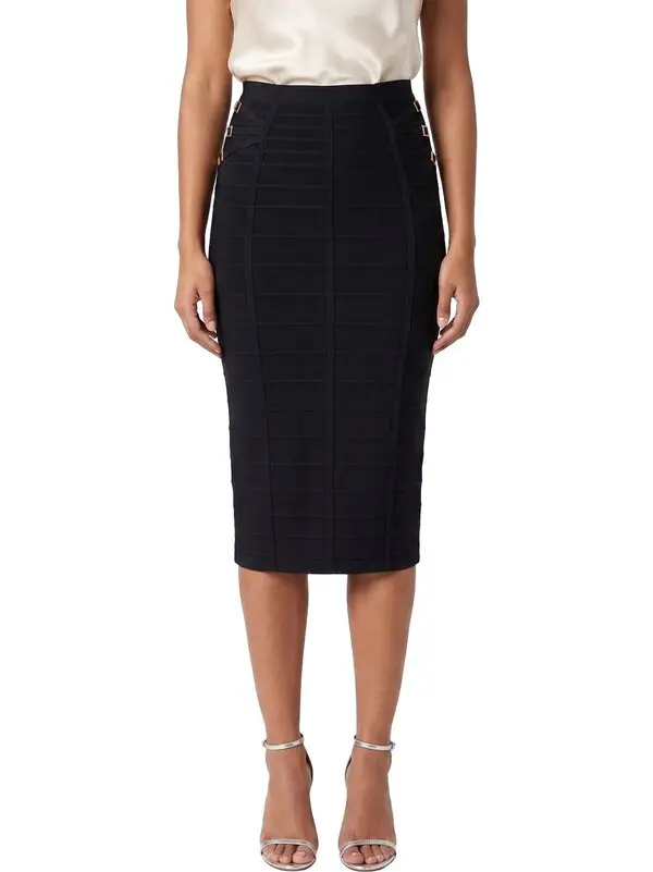 Elisabetta Franchi Midi Stretch Jersey Pencil Skirt - Black