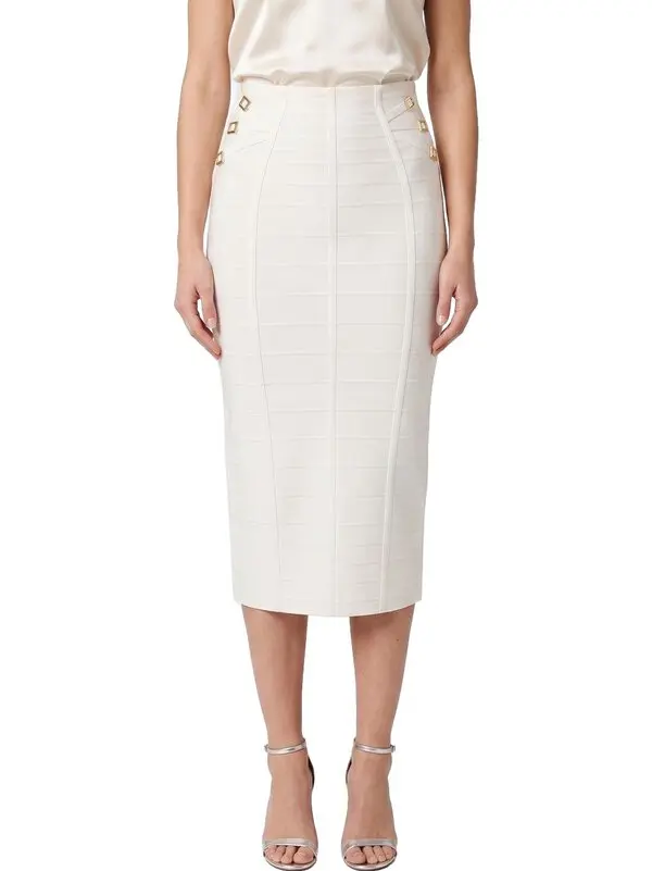 Elisabetta Franchi High-waisted Bandage Skirt - White