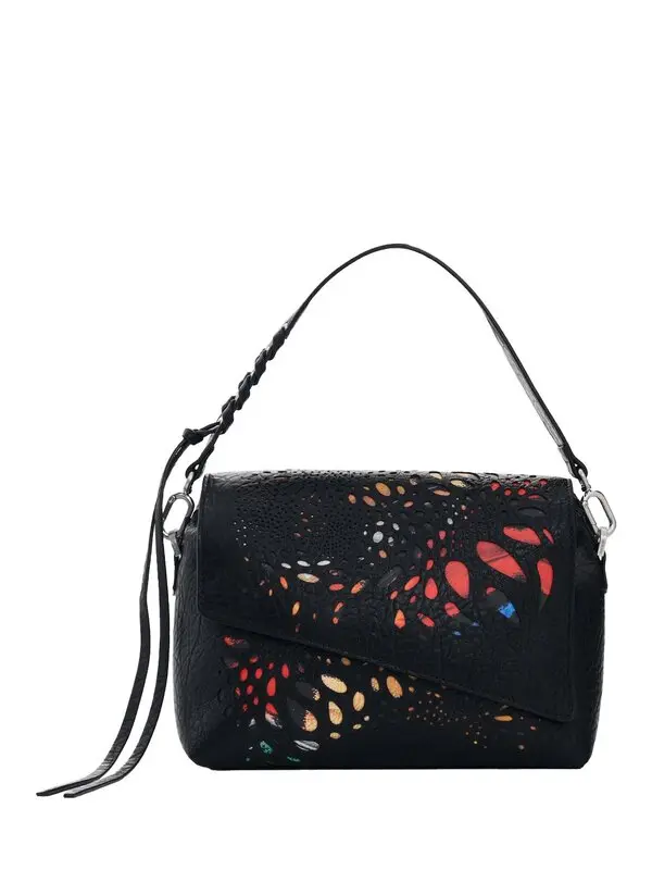 Desigual Butterfly Cutout Faux Leather Shoulder Bag - Black