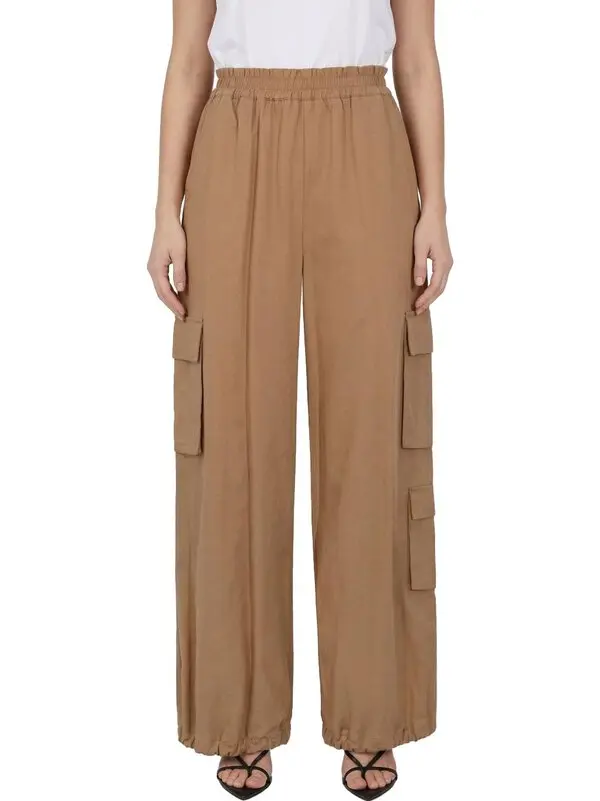 TWINSET Cargo Wide-leg Trousers - Beige