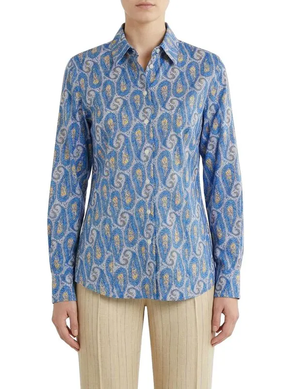 Etro Printed Shirt - Gnawed Blue