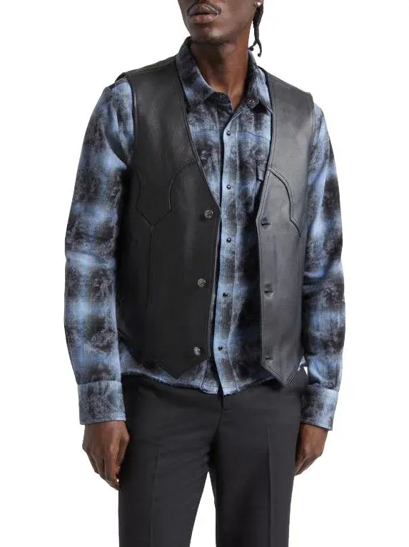 MIDNIGHT RODEO Leather Vest - Black