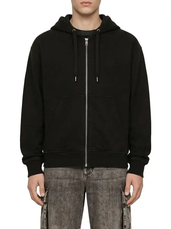Dolce & Gabbana Hooded Zip Up Sweatshirt - Black