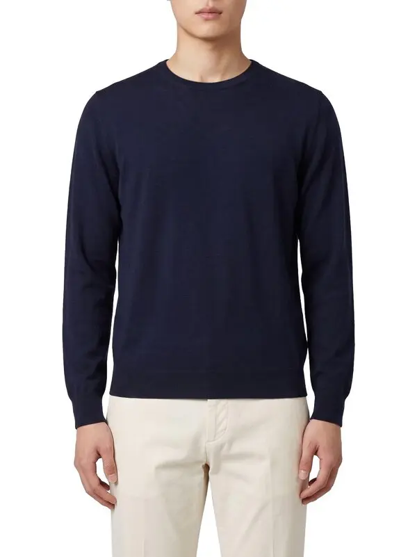 Fedeli Crew Neck Sweater - Blue